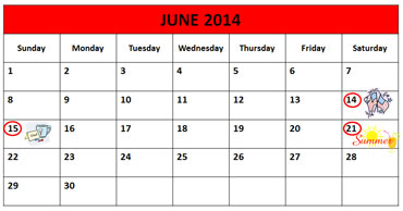 June 2014 Calendar Images